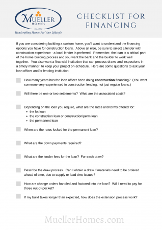 Questions About Financing